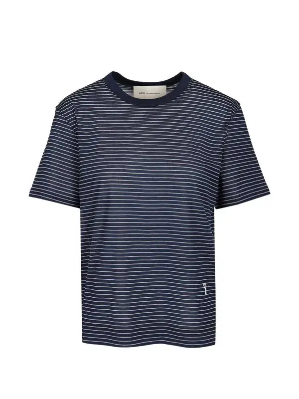 AMI Paris Striped Cotton Jersey T-shirt
