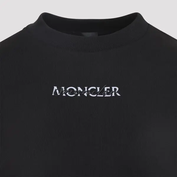 Moncler Cotton Jersey Logo Sweatshirt - Black