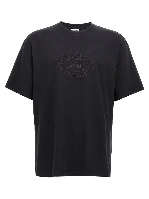 Burberry Logo Embroidery T-shirt - Black