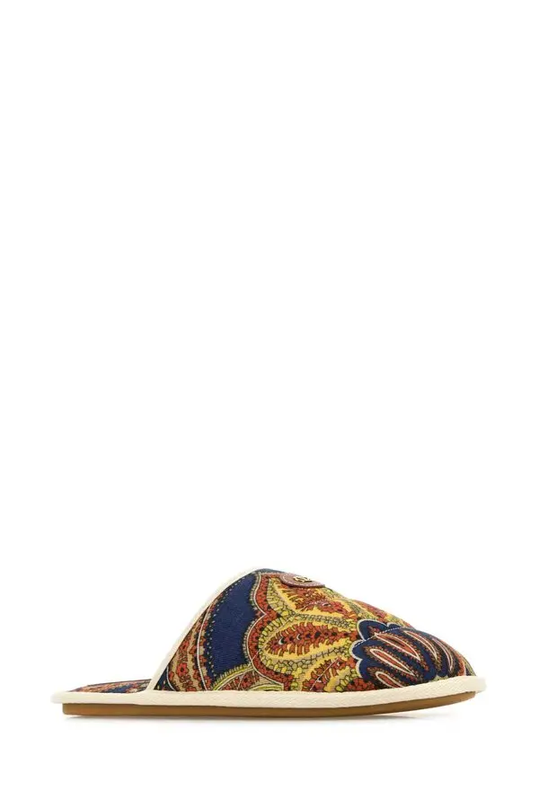 Valentino Garavani Printed Fabric Ta Chambre Slippers