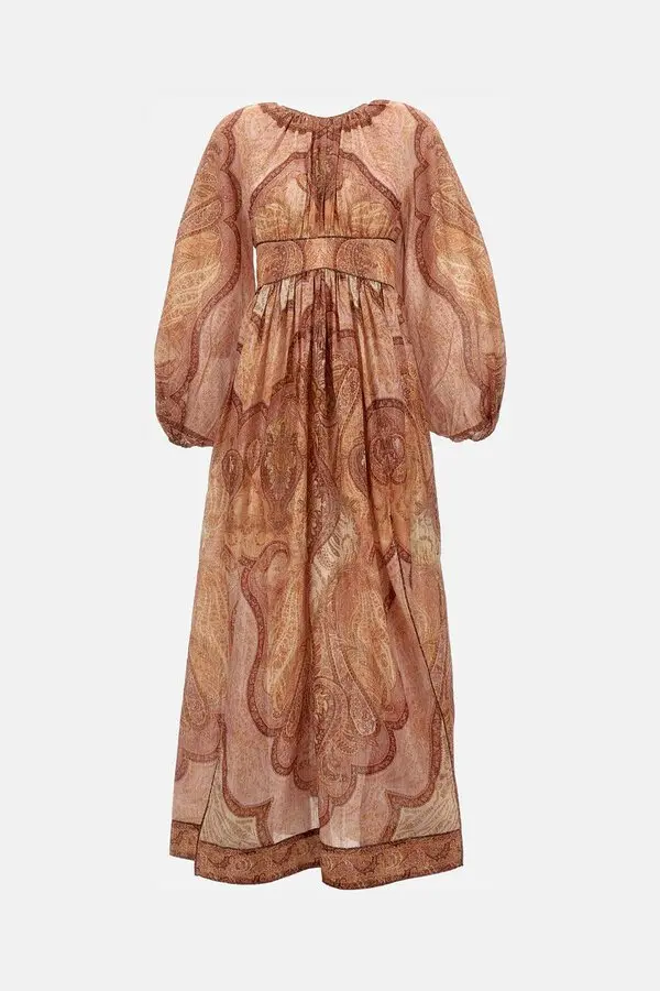 Zimmermann Long Sleeve Midi Dress - Multicolor