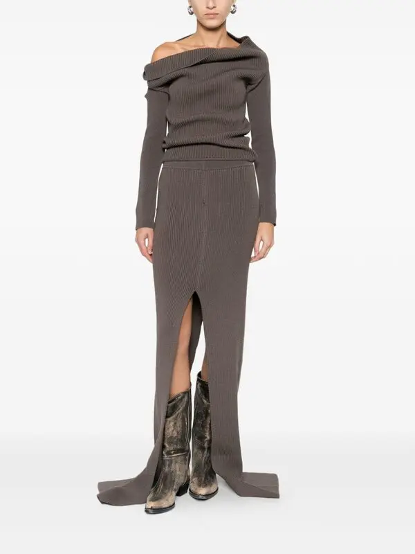 Rick Owens Wool Off-shoulder Sweater - Multicolor