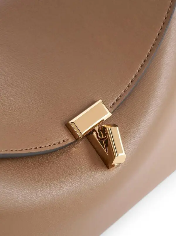 TOTEME T-lock Leather Clutch - Brown