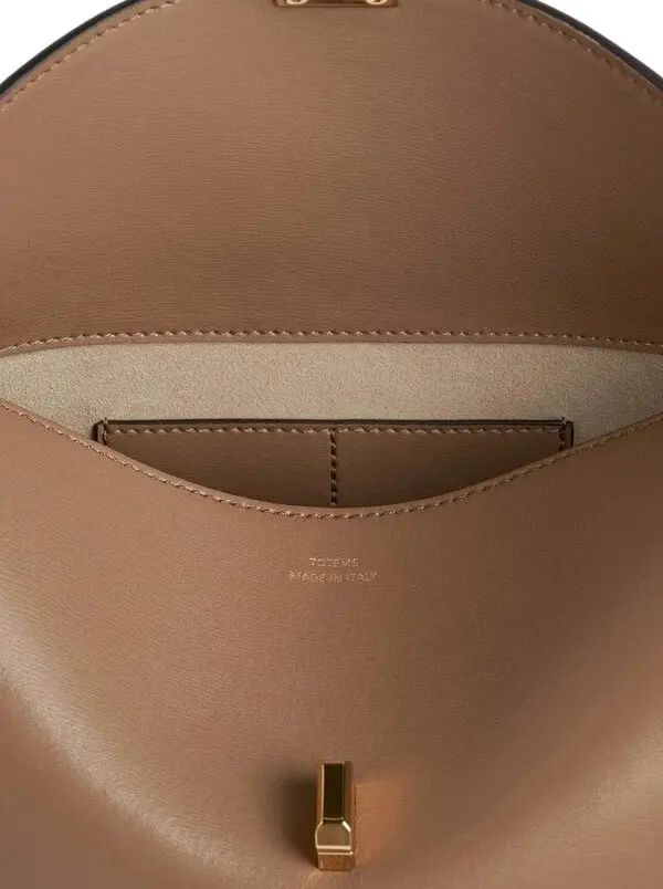 TOTEME T-lock Leather Clutch - Brown