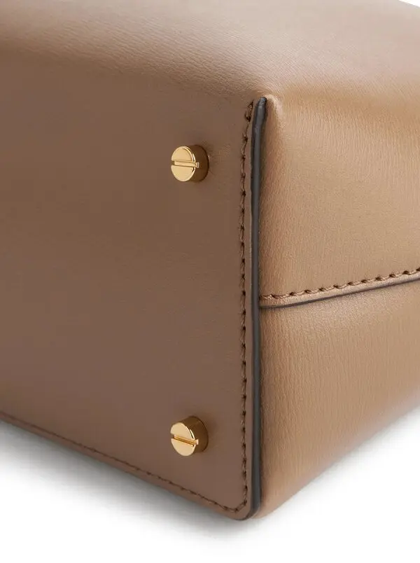 TOTEME T-lock Leather Clutch - Brown