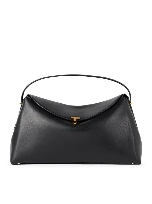 TOTEME T-lock Handbag In Smooth Calfskin - Black