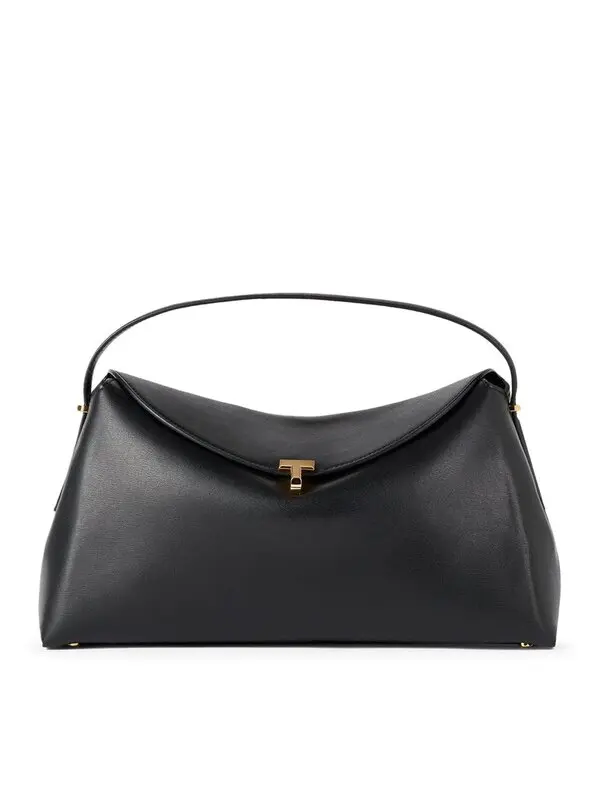 TOTEME T-lock Handbag In Smooth Calfskin - Black