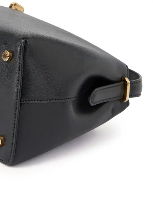 TOTEME T-lock Handbag In Smooth Calfskin - Black