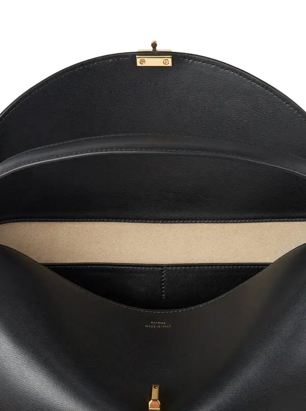 TOTEME T-lock Handbag In Smooth Calfskin - Black