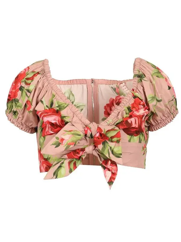 Dolce & Gabbana Rose Bouquet Print Top - Multicolor