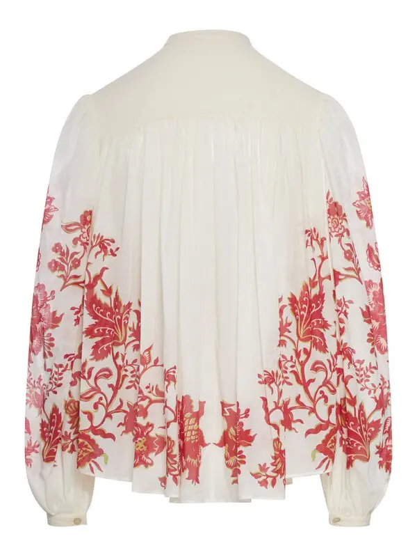 Etro Cotton Voile Blouse With Floral Print - Multicolor