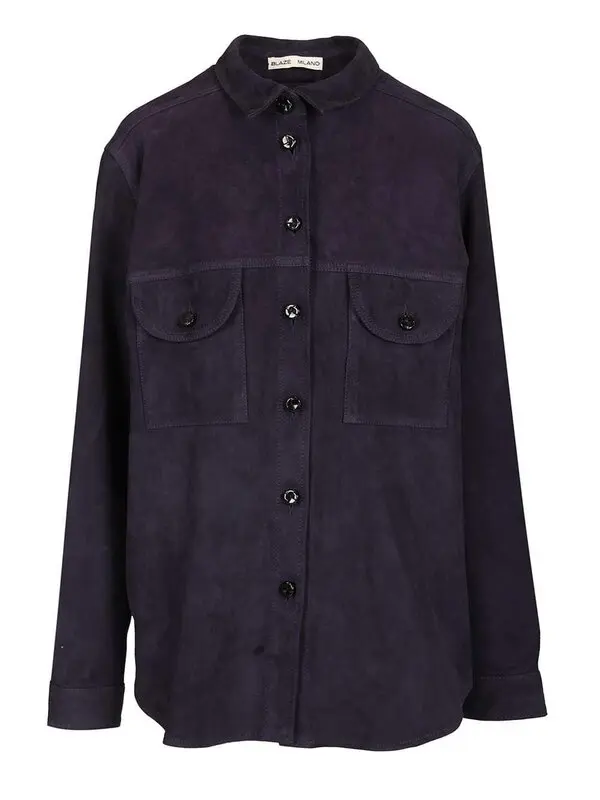 BLAZÉ MILANO Viva Suede Shirt - Blue
