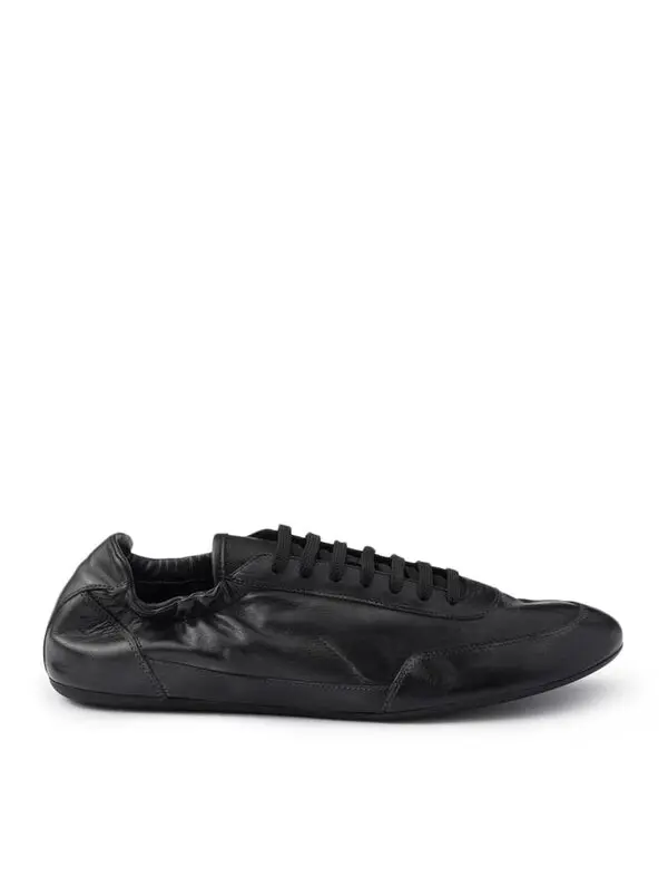 Prada Collapse Leather Sneakers - Black