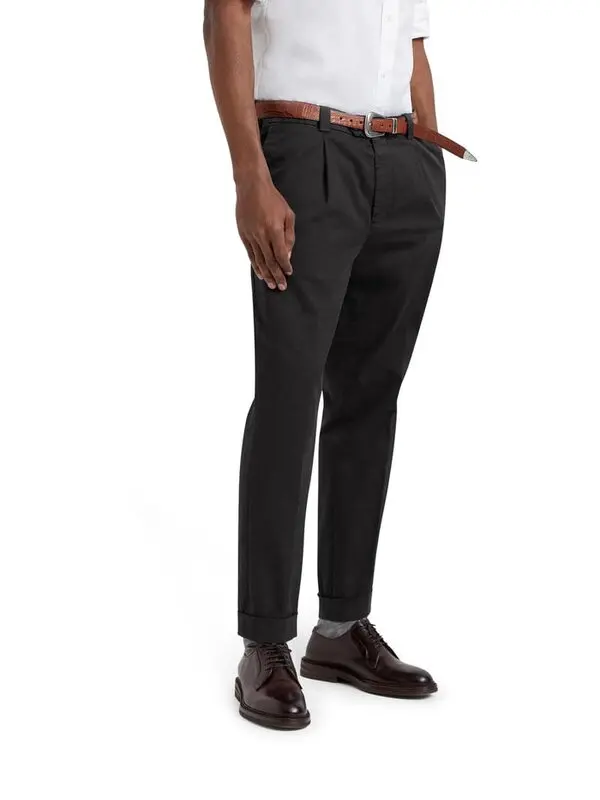 Brunello Cucinelli Cotton Blend Chino Pants - Black