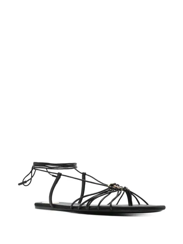 Saint Laurent Babylone Satin Sandals - Multicolor