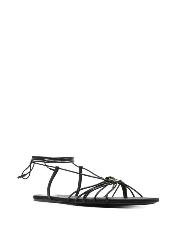 Saint Laurent Babylone Satin Sandals - Multicolor