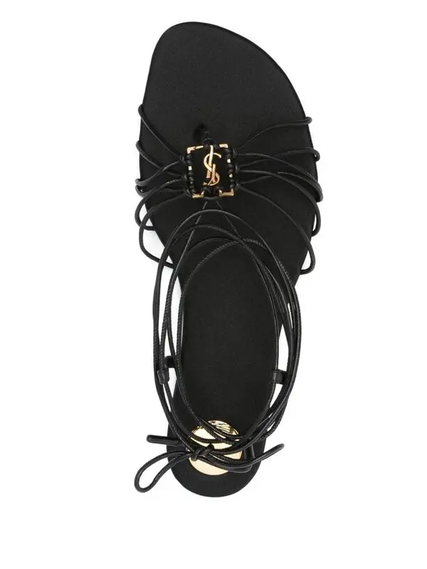 Saint Laurent Babylone Satin Sandals - Multicolor