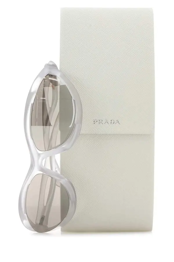Prada Transparent Acetate Sunglasses - White