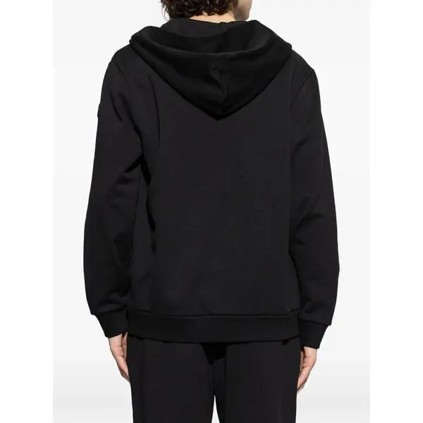 Moncler Cotton Logo Zip Hoodie - Black