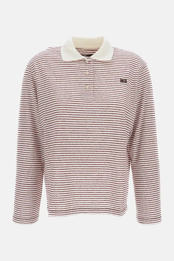 WALES BONNER Striped Linen Polo - Multicolor