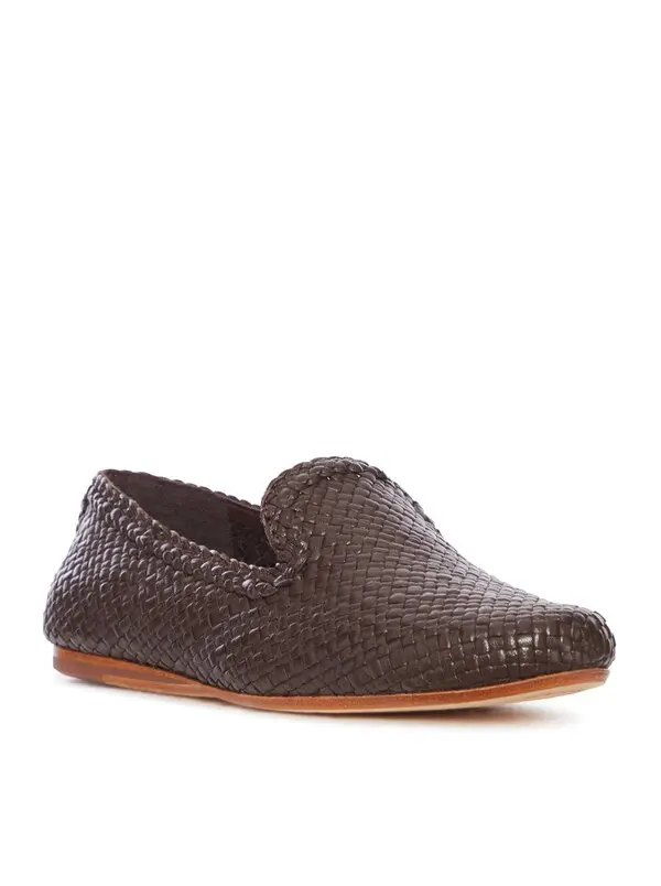 Dragon Diffusion Damas Leather Slippers - Brown