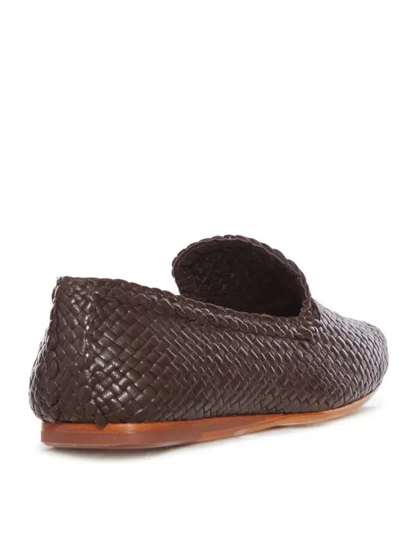 Dragon Diffusion Damas Leather Slippers - Brown