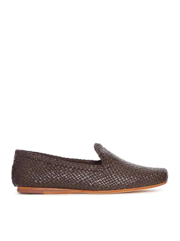 Dragon Diffusion Damas Leather Slippers - Brown