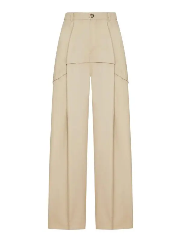 Loewe X Paula`s Ibiza Lightweight Cotton Trousers With Asymmetric Panel Construction - Cream