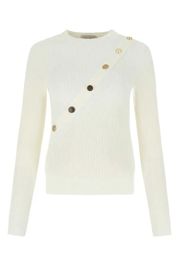 Alexander McQueen Ivory Stretch Viscose Sweater