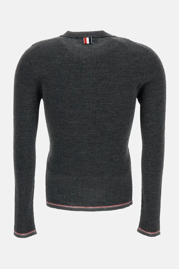 Thom Browne Rib-stitch Merino Wool Cardigan - Multicolor