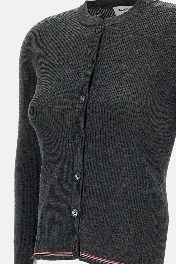 Thom Browne Rib-stitch Merino Wool Cardigan - Multicolor