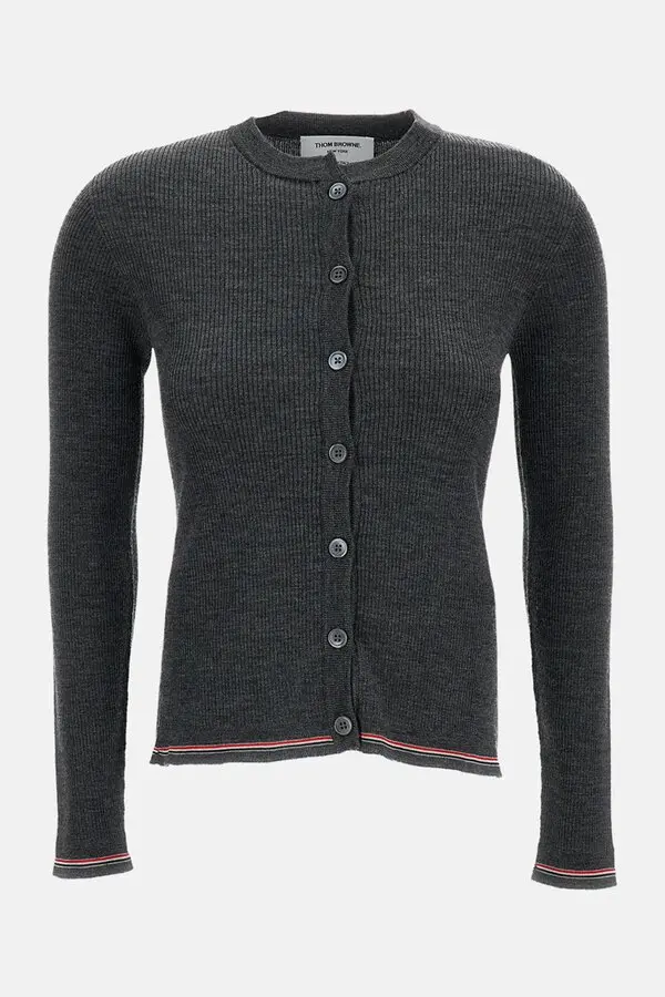 Thom Browne Rib-stitch Merino Wool Cardigan - Multicolor