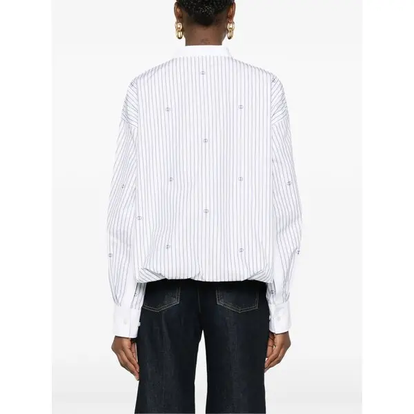 Gucci Striped Embroidered Blouse - White