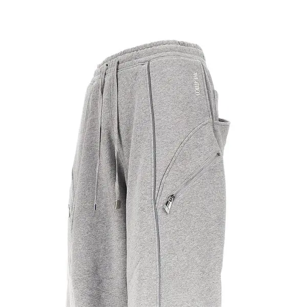 Attico Mélange Cotton Jogging Pants - Gray