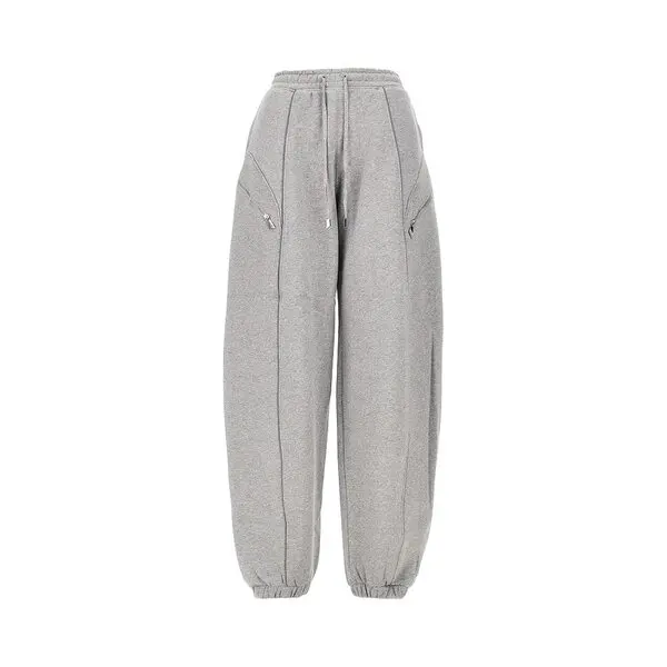 Attico Mélange Cotton Jogging Pants - Gray