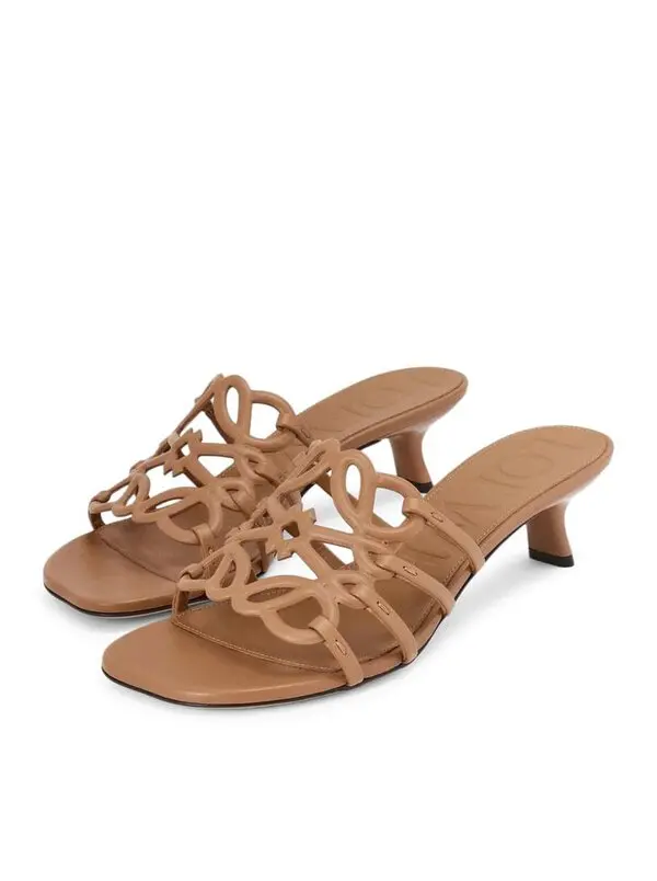 Loewe Soft Calfskin Petal Anagram Slide - Brown
