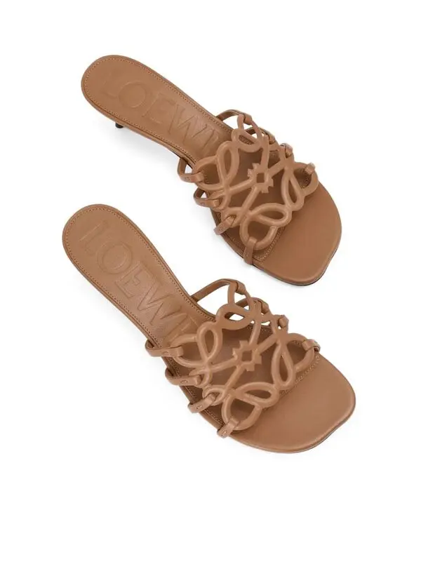 Loewe Soft Calfskin Petal Anagram Slide - Brown
