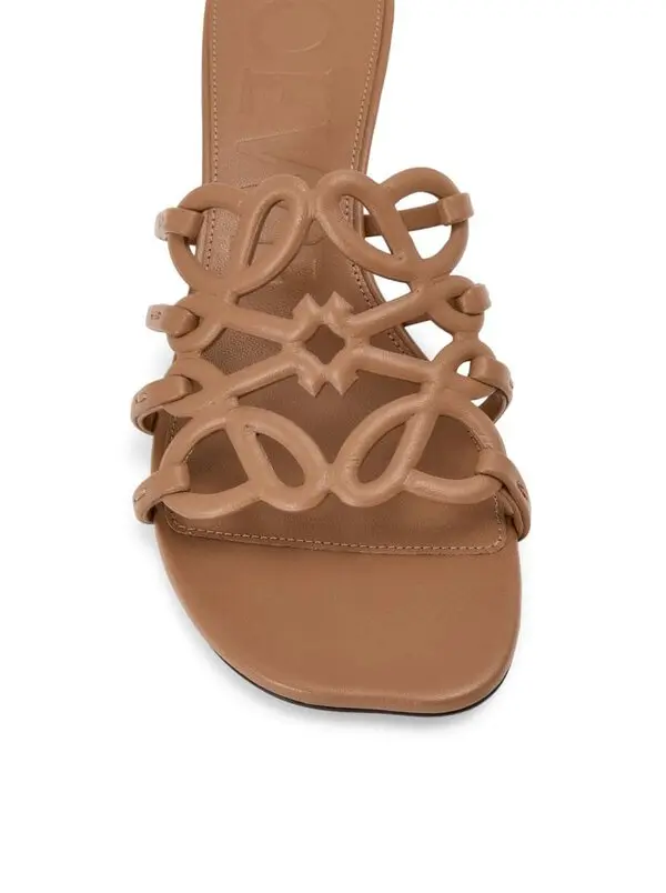 Loewe Soft Calfskin Petal Anagram Slide - Brown