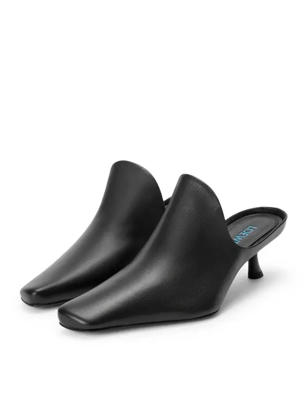 Loewe Emily Lambskin Clogs - Black