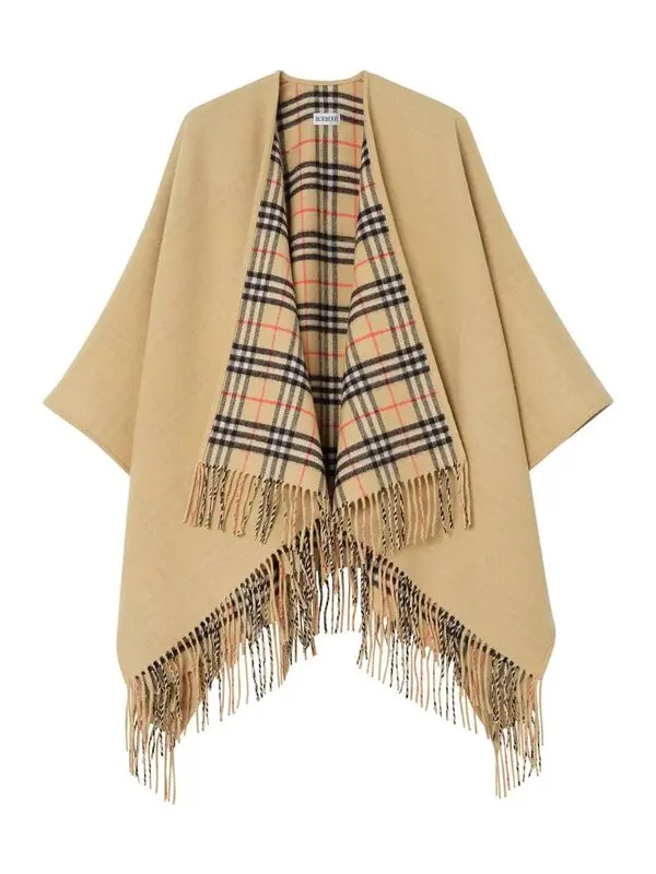 Burberry Reversible Check Wool Cape