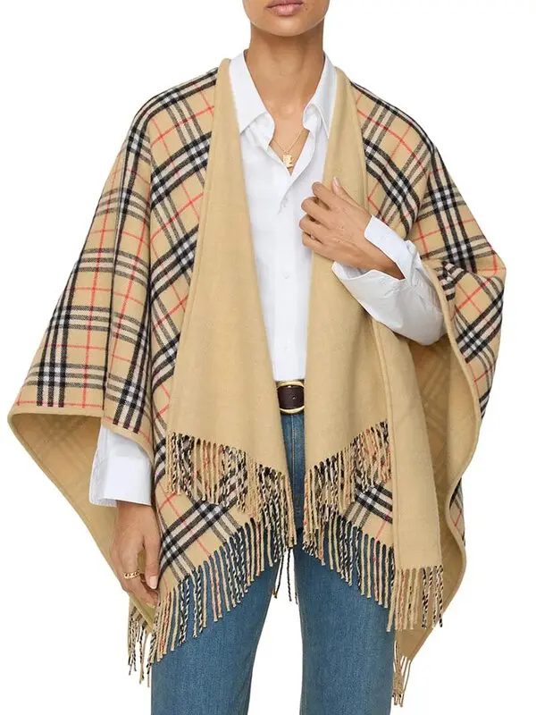 Burberry Reversible Check Wool Cape