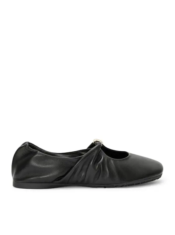 Loewe Pebble Ballerinas In Lambskin Nappa - Black