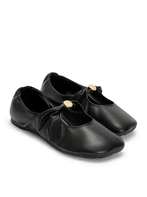 Loewe Pebble Ballerinas In Lambskin Nappa - Black