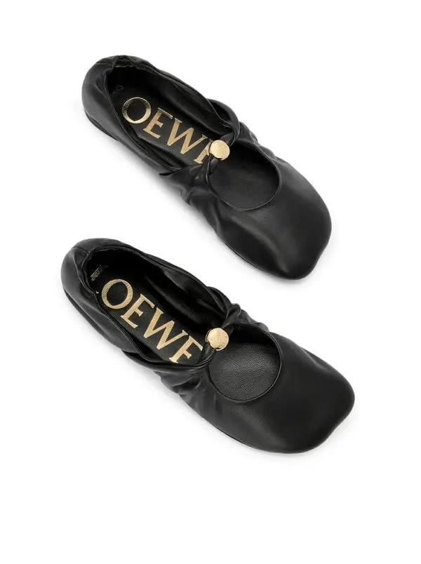 Loewe Pebble Ballerinas In Lambskin Nappa - Black