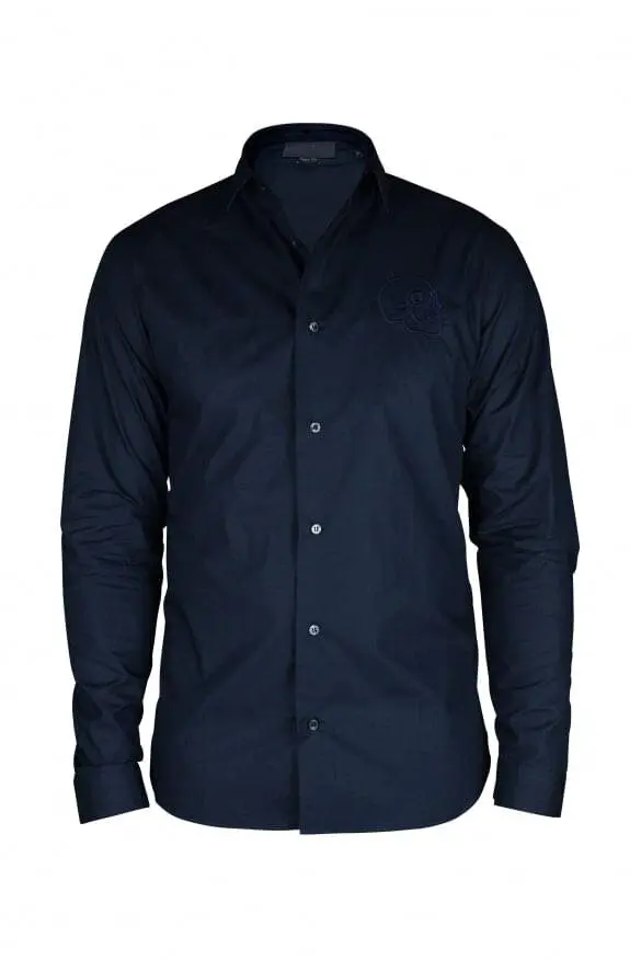 Philipp Plein Gold Cut Ls Skull Shirt - Blue