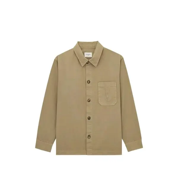 Saint Laurent Neutrals Jackets Shirt Jackets - Cream