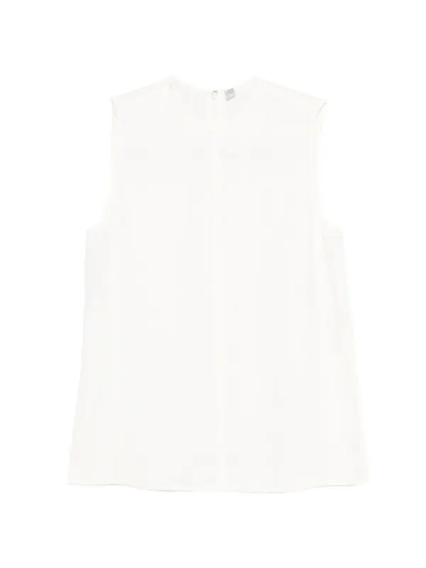 TOTEME Woven Stripe Top - White