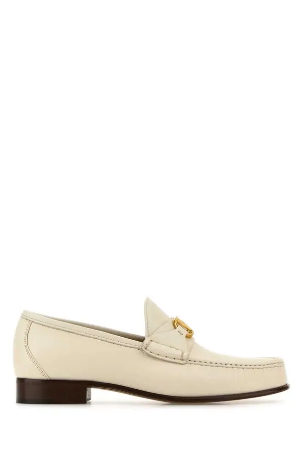 Valentino Garavani Vlogo Signature Leather Loafers - White