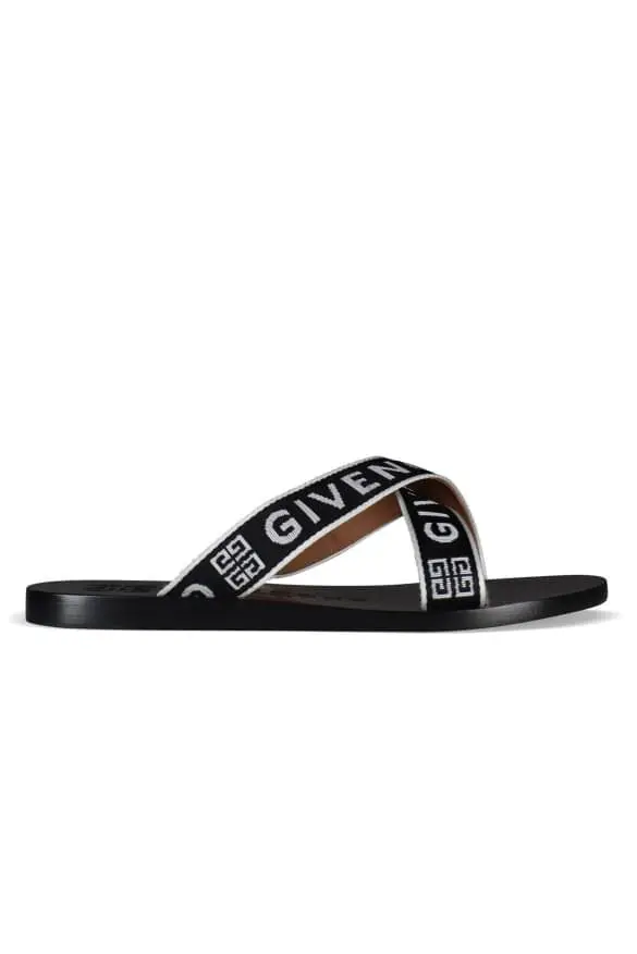 Givenchy Leather Flat Sandals - Black