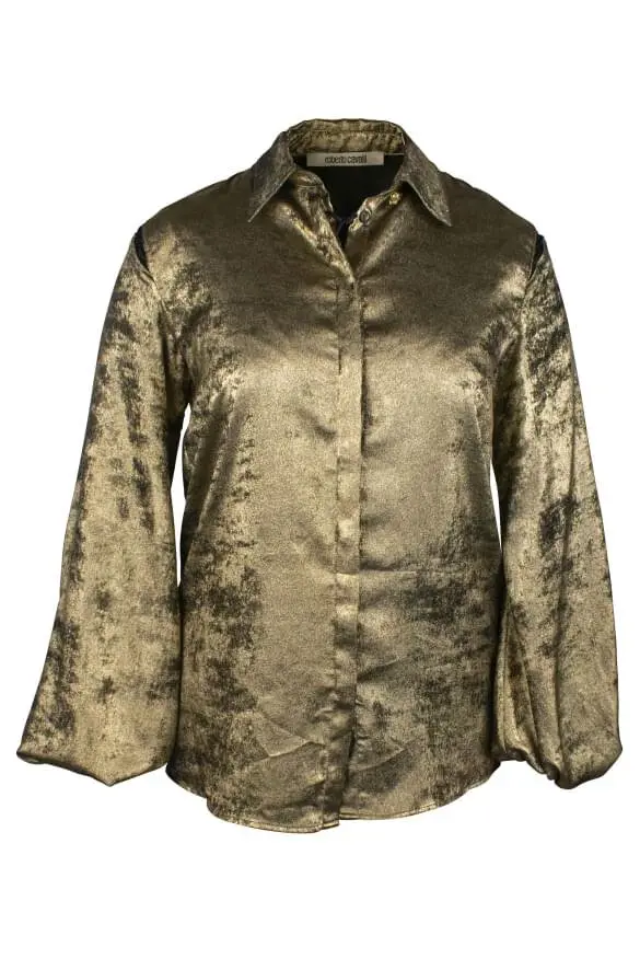 Roberto Cavalli Metallic Finish Shirt - Gold